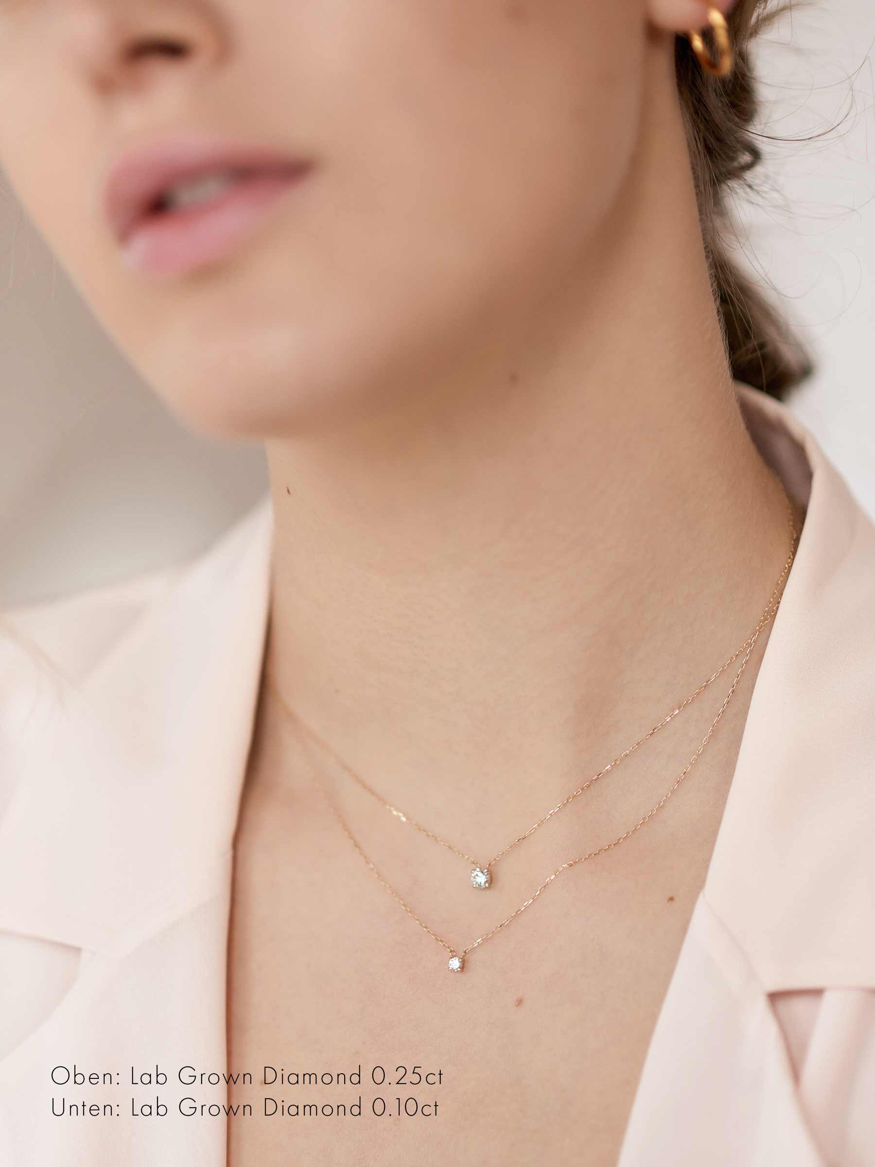 Lab Grown Diamond Necklace 14k real gold